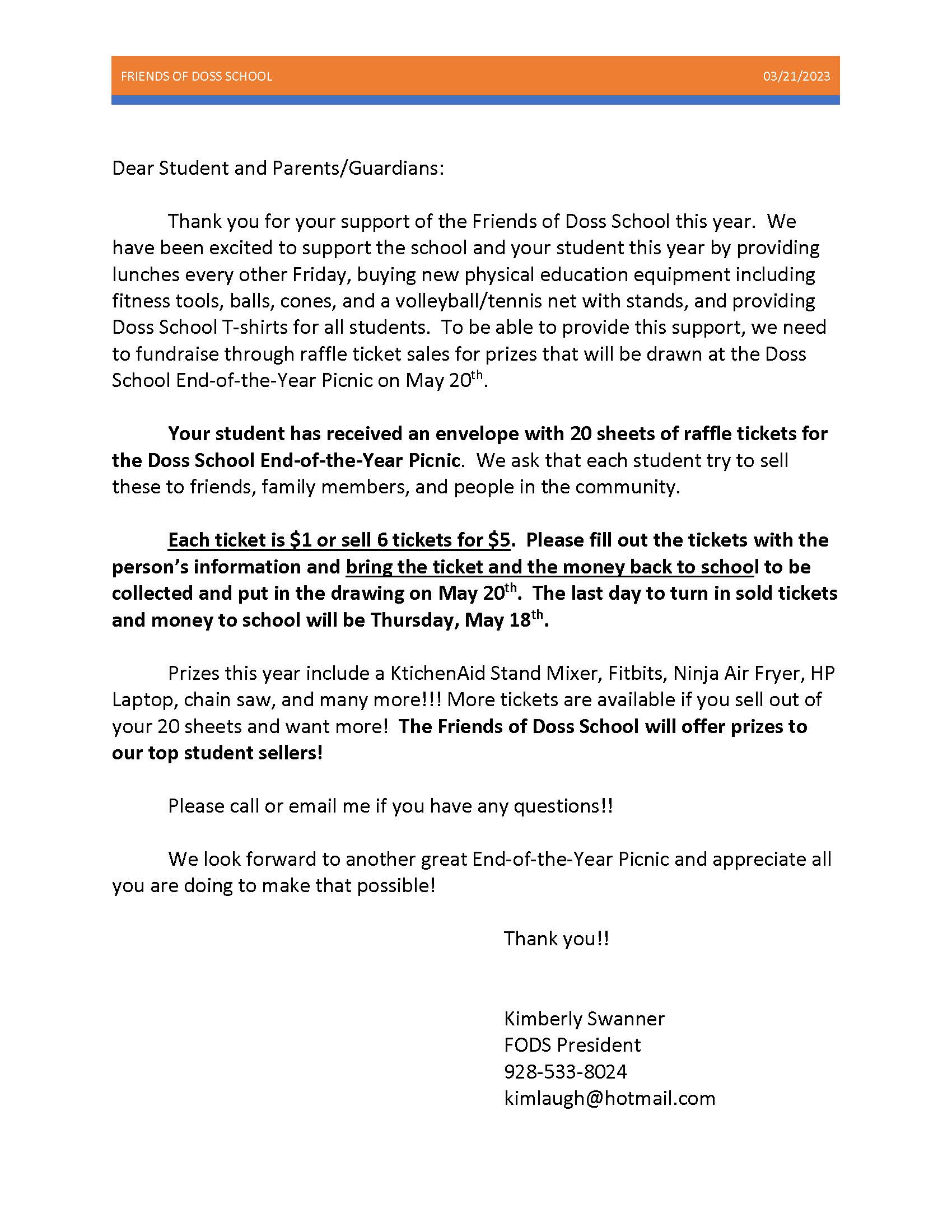 Friends of Doss School – Doss School District